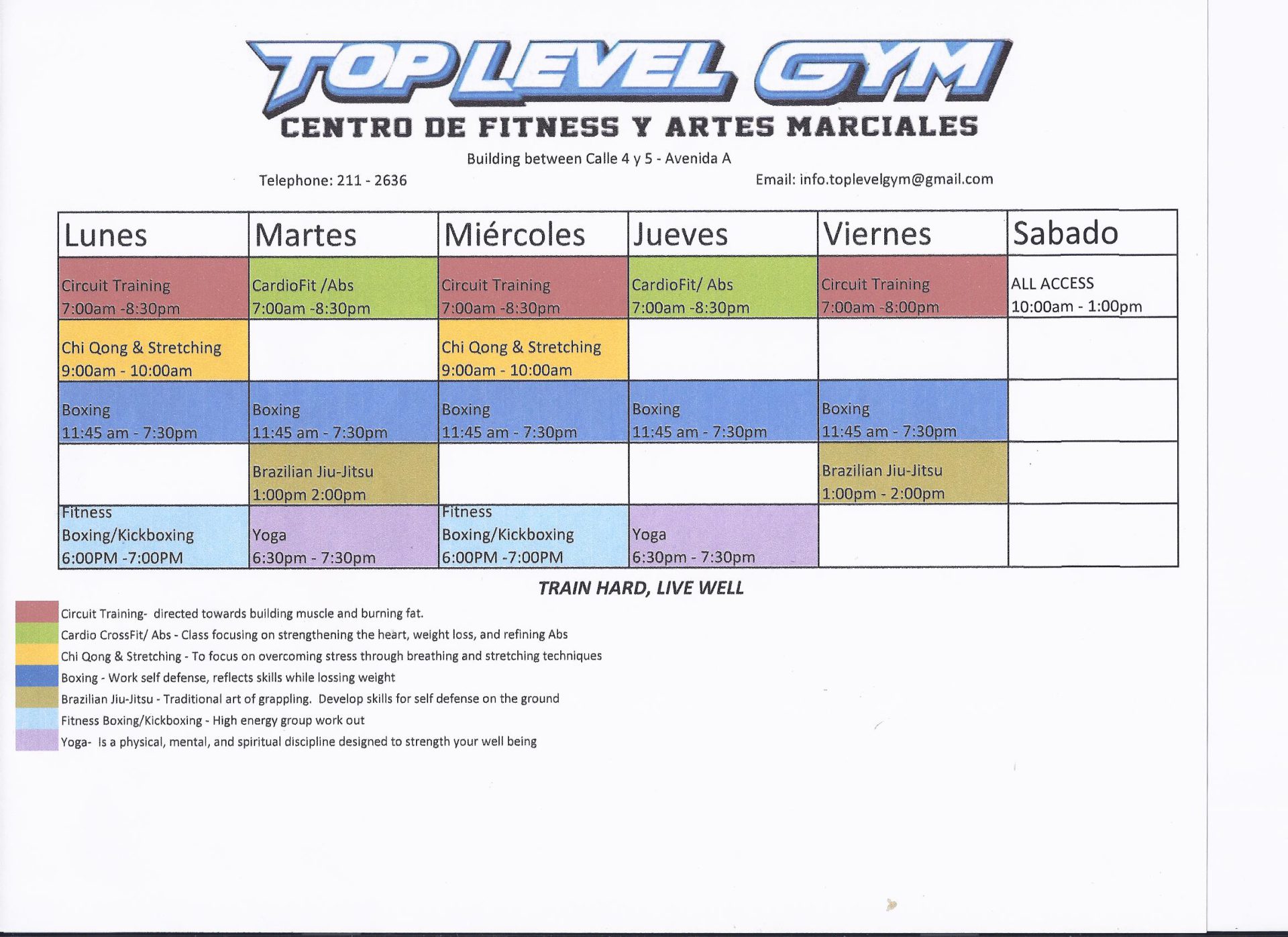 Gym Schedule Arco Properties